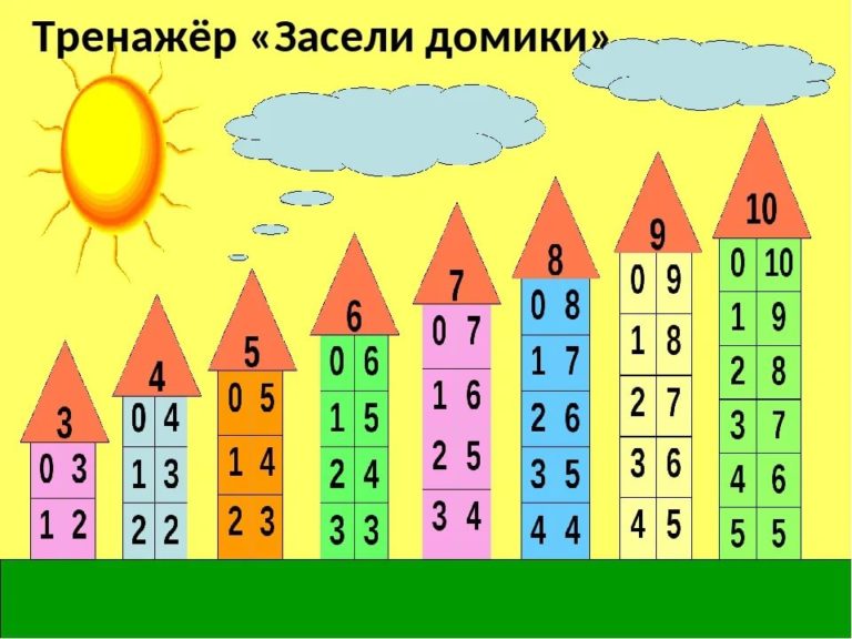 Числовые домики: 130 тренажеров для распечатки